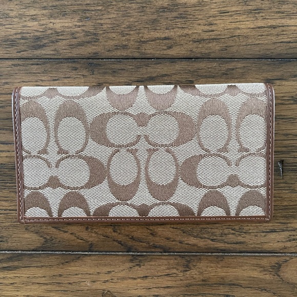 Coach | Accessories | Coach Checkbook Cover Signature Canvas | Poshmark